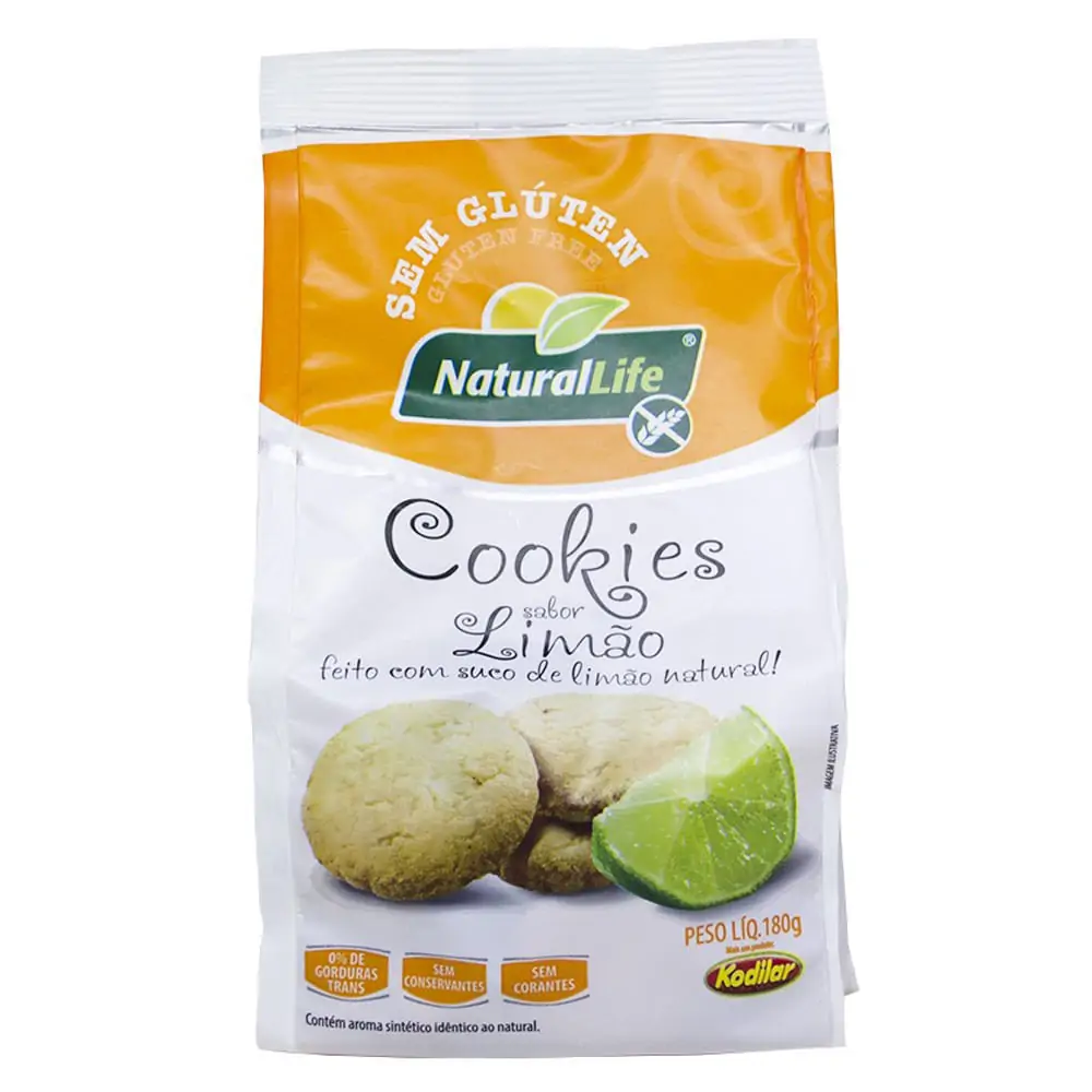 BISC COOKIES NATURALLIFE LIMAO S/GLUTEN 180G - Super Tem