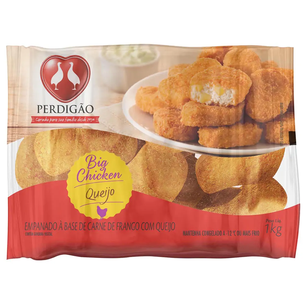 BIG CHICKEN PERDIGAO QUEIJO EMP CONG 1KG - Super Tem