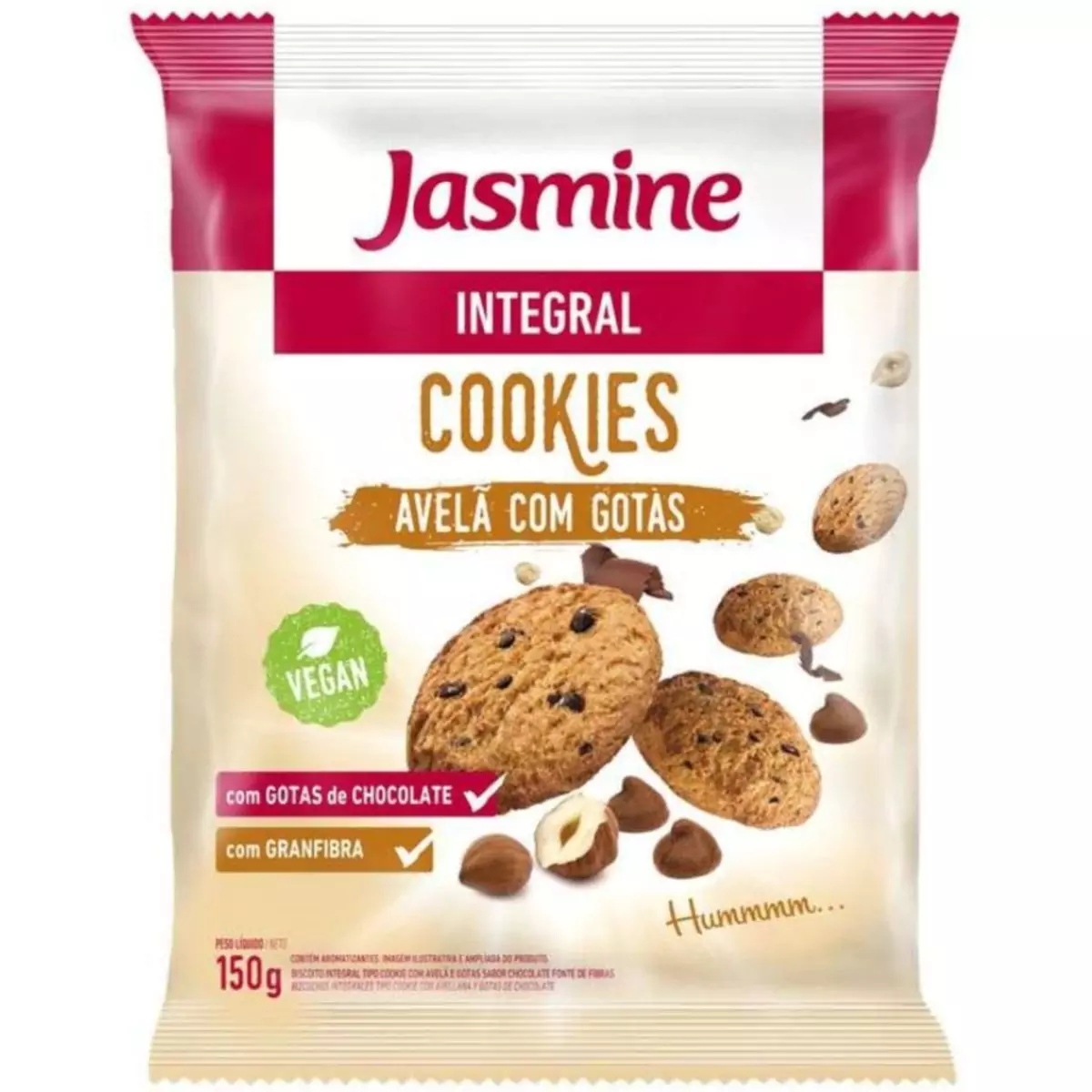 COOKIES JASMINE AVEL C/GOTAS CHOC 120G - Super Tem
