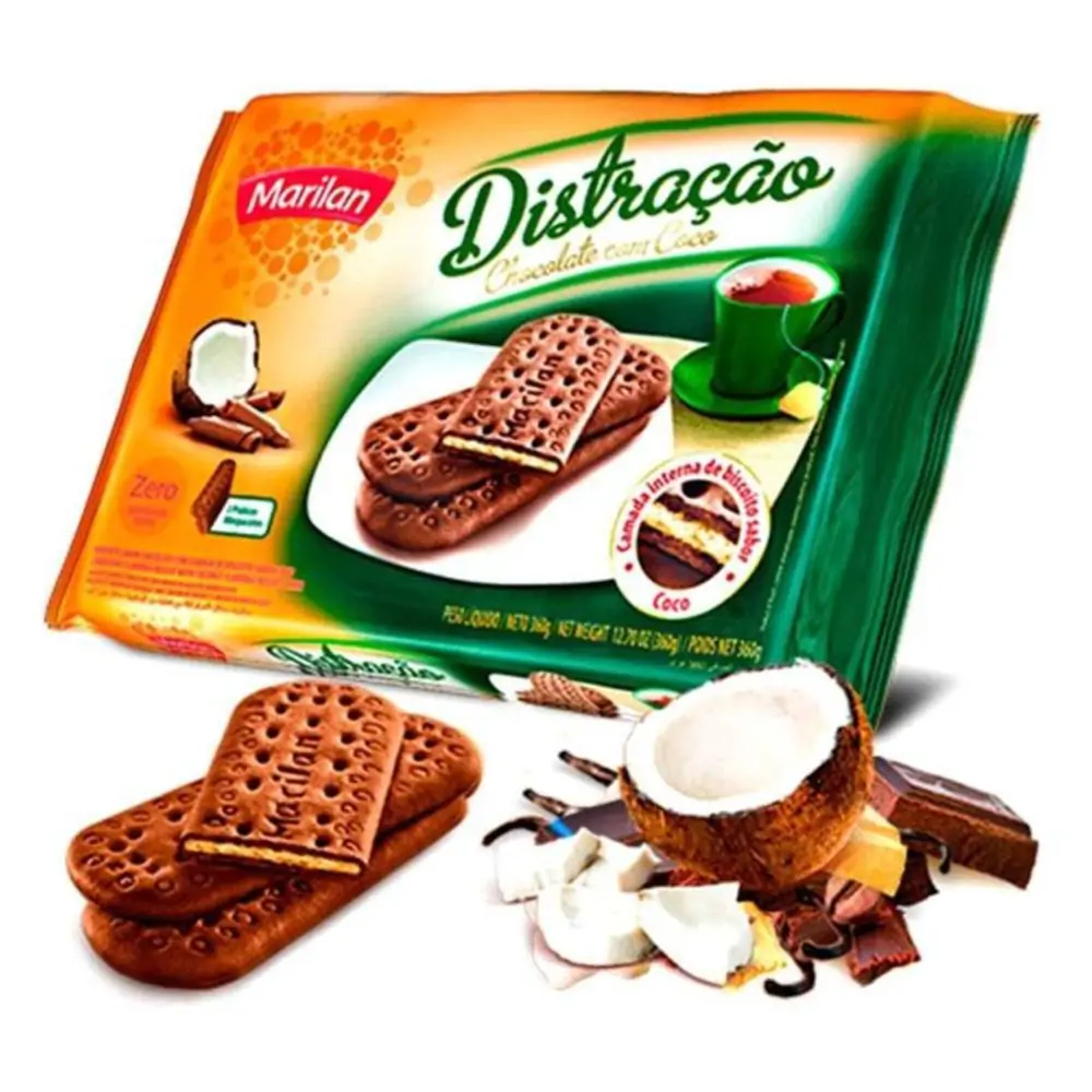 BISC MARILAN DISTRAC CHOC C/COCO 320G - Super Tem